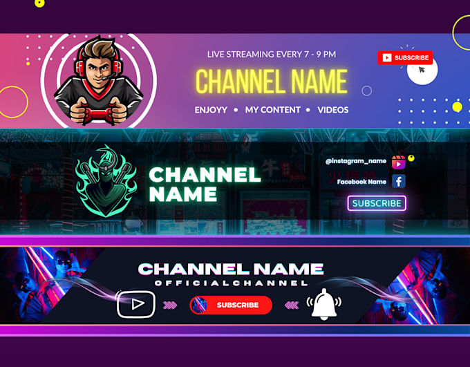 Design a professional gaming esport youtube banner for you by ...