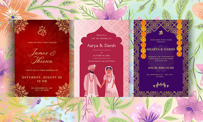 Design an indian wedding invitation for your wedding by Sdesigner_ | Fiverr