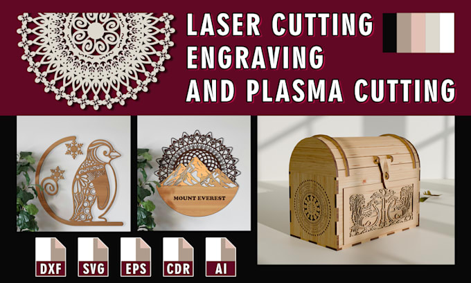 Create custom vector, cad for laser cutting, engraving and plasma ...