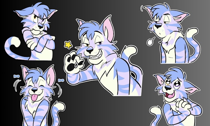 Draw custom furry telegram stickers, crypto emoji, twitch emote ...