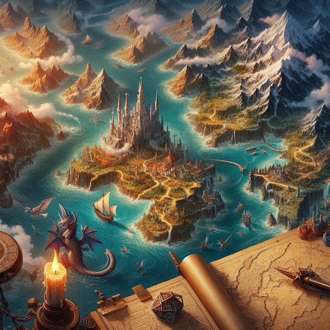 Create a fantasy world map for dnd, books, rpgs, etc by Mahmoudsah | Fiverr