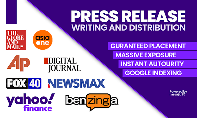 Do press release distribution and pr publishing on top media outlets by Mssajid995 | Fiverr