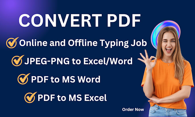 Do manual typing and convert jpeg png images and pdf to excel or word document by Ritasarkar55 ...
