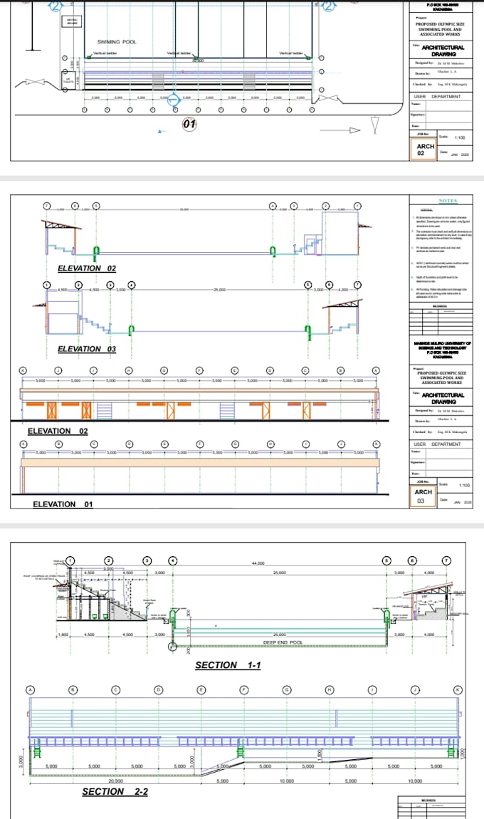 A swimming pool,arhitectural,structural,electrical design by Qudlux3 ...