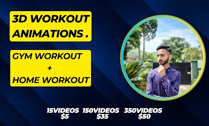 Create 3d workout animation videos by Azcrazy423 | Fiverr