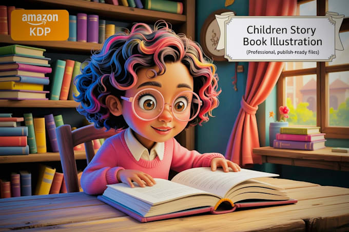Create children story book illustration and 3d children book cover for ...