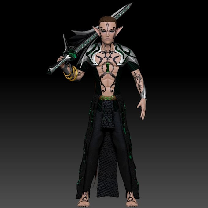 Build 3d game character, texturing, uv map, rig, aaa, ue5, blender ...