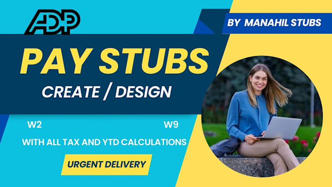 Design adp paystubs, check stubs, pay stub, payroll and w2 by Vankris_1 ...