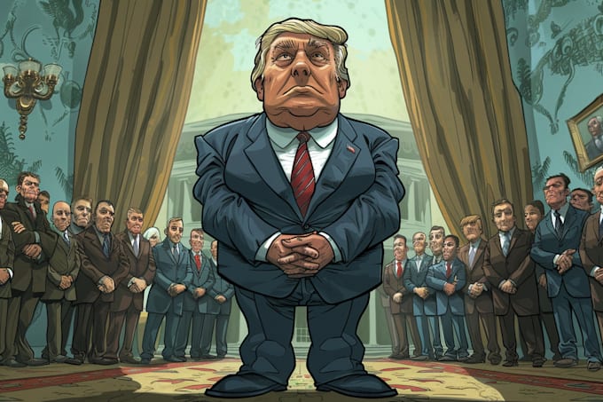 Draw political character illustration by Womyte | Fiverr