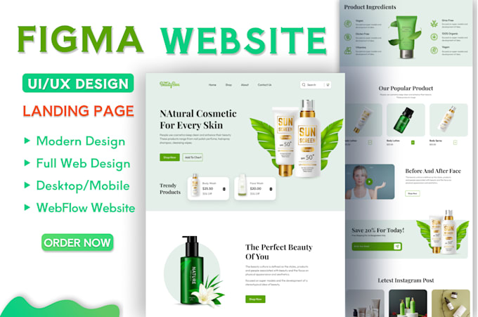 Design figma landing page, figma website, figma design website or ...