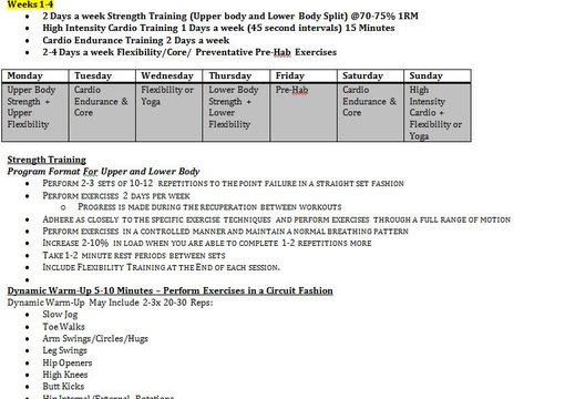 Give you a 12 week exercise program made for a soccer player looking to ...