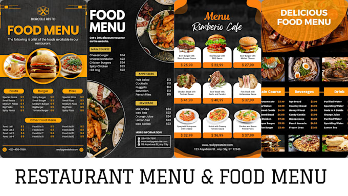 Do attractive restaurant menu food menu digital menu menu board food flyer menu by Alex ...