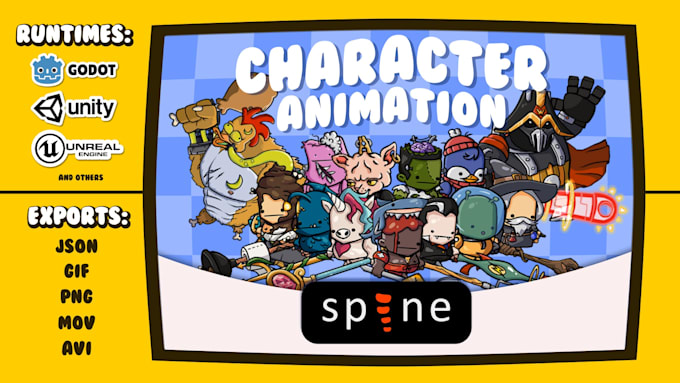 Rigg and animate your 2d game character in spine pro by Davisvegas | Fiverr