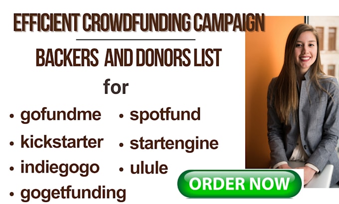 Develop active and verified donors list for your gofundme, kickstarter ...