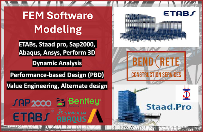 Do structural modeling and design on etabs, staad pro, and abaqus by Bendcrete | Fiverr