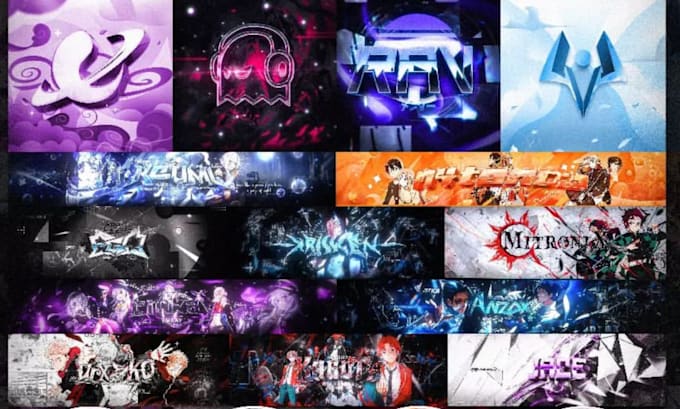 Design anime vtuber twitch youtube twitter and discord banner website ...