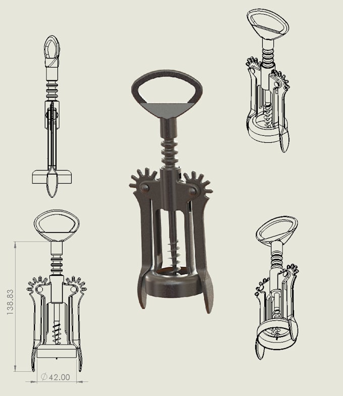 Create 3d model from technical drawing, cad file or drawing in ...