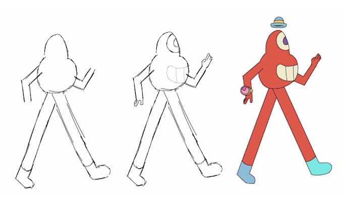 Animate a walk or run cycle in 2d hand drawn frame by frame animation ...