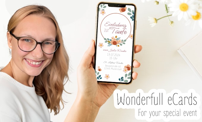 Design wonderful ecards for your event by Trauli | Fiverr