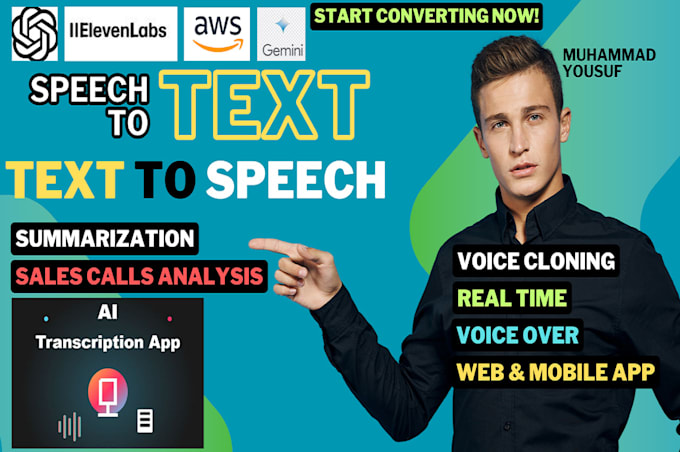 Build speech to text web and mobile app with gpt integration by Yousufdev10 | Fiverr