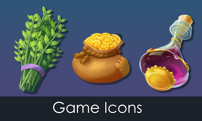 Create nice 2d game assets, props, icons, objects by Janinapaun | Fiverr