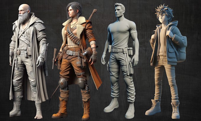 Do 3d stylized character models, realistic game design in blender, unreal engine by ...
