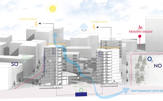 Create 2d and 3darchitectural and urban diagram for you by Nihedmammeri ...