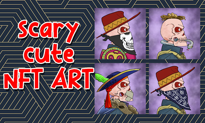 Design cute scary nft art collections and game avatar