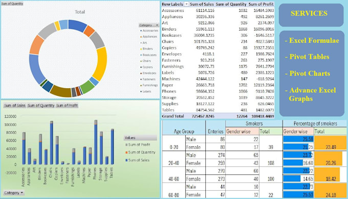 Create pivot tables, pivot charts, and excel graphs by Adilsaim1 | Fiverr