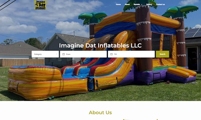 Create inflatable rental website, bounce rental website, waterslide website by Sia_john | Fiverr