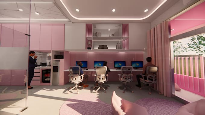 Design and 3d render your office space interiors by Vanchy_studio | Fiverr