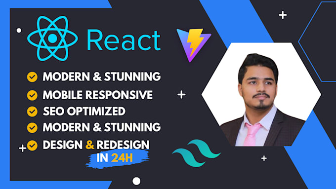 Create Website Or Landing Page Using Html Css Tailwindcss React Js By Hameedstreams Fiverr