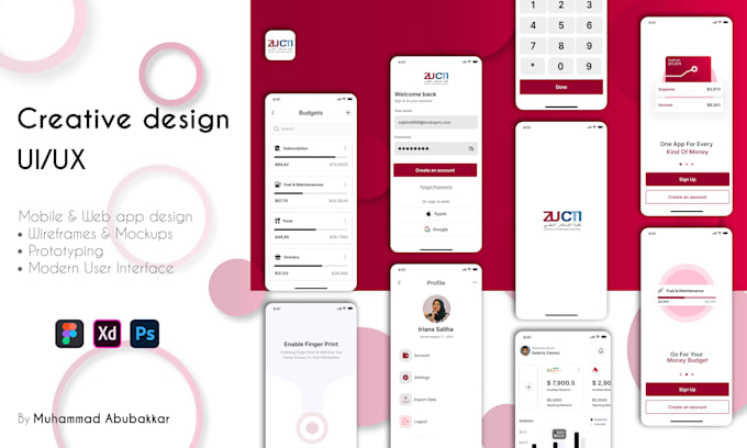 Create ui ux design for your web and mobile apps in figma by Abubakkarrajpot | Fiverr