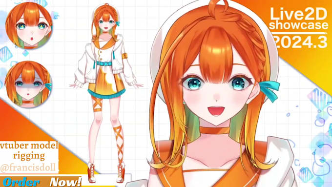 Draw and rig 2d vtuber model, anime vtuber design, live2d rigging for ...