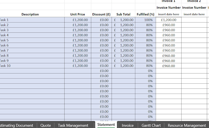 Design an excel spreadsheet or workbook by Richjames622 | Fiverr