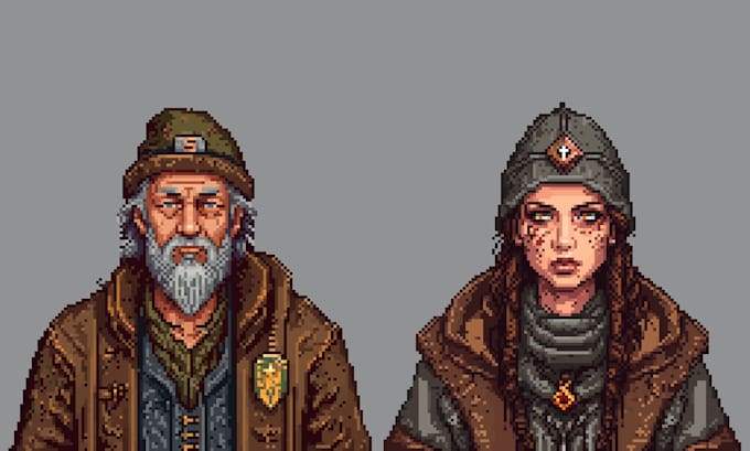 Draw a detailed pixel art portrait by Jcwegman | Fiverr