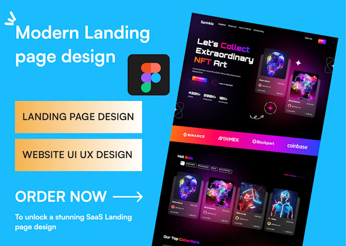 Do responsive ui ux design pro crafting saas landing pages using figma by Alizulqarnainui | Fiverr