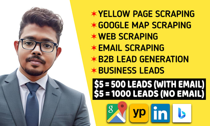 Do yellow page scraping and web scraping for data collection by Ameerafzaly | Fiverr