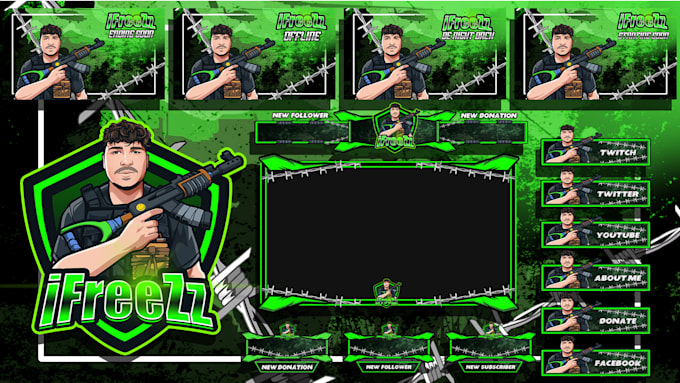 Do unique twitch logo stream overlays animated screens and panels by ...