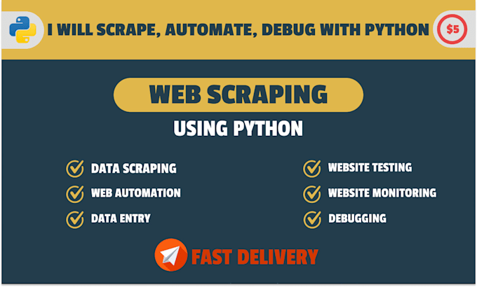 Scrape, automate, debug, data entry with python by Haider3435 | Fiverr