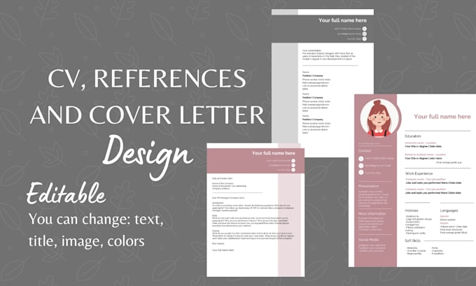 Design a professional cv and cover letter by Kate_wojtasik | Fiverr