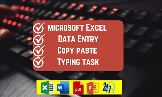 Do microsoft excel data entry, copy paste and typing tasks by Aizaz_t | Fiverr