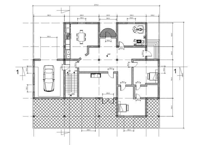 Create 2d aesthetic drawing, technical drawing by Avtandilchichua | Fiverr