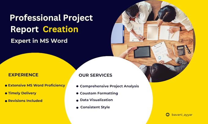 Do a professional project report creation in ms word by Bavani_ayyar ...