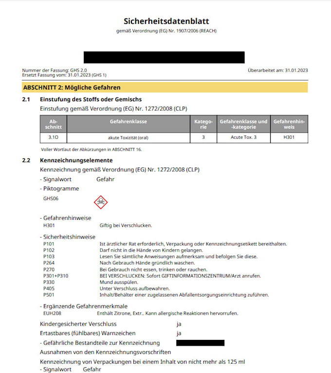 Create a european safety sata sheets msds for the eu market by ...
