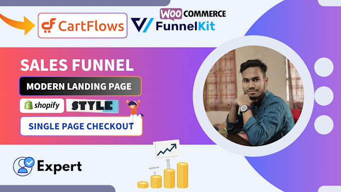 Create wordpress sales funnel landing page with elementor cartflows, funnelkit by Pixopie | Fiverr