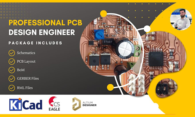 Design circuit schematic and pcb in eagle and altium by Nadir_a | Fiverr