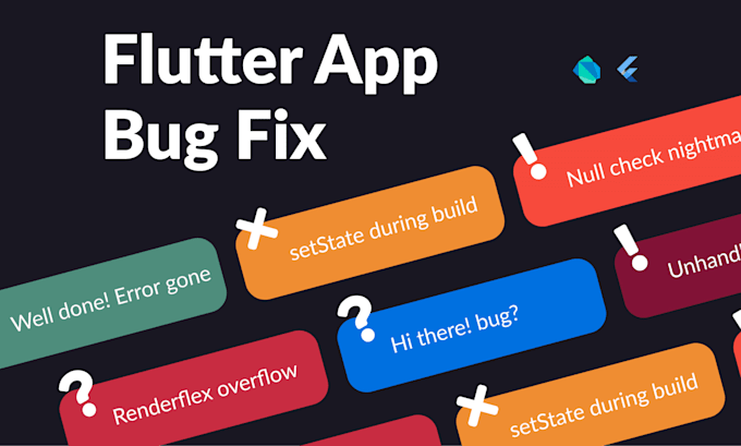 Fix errors and bugs in your flutter app by Cadworker | Fiverr