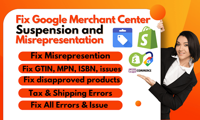 Fix google merchant center suspension, gtin, misrepresentation for shopify store by Krisna ...