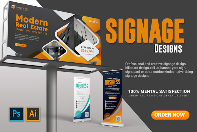 Do billboard design, roll up banner, yard sign, signboard, signage ...
